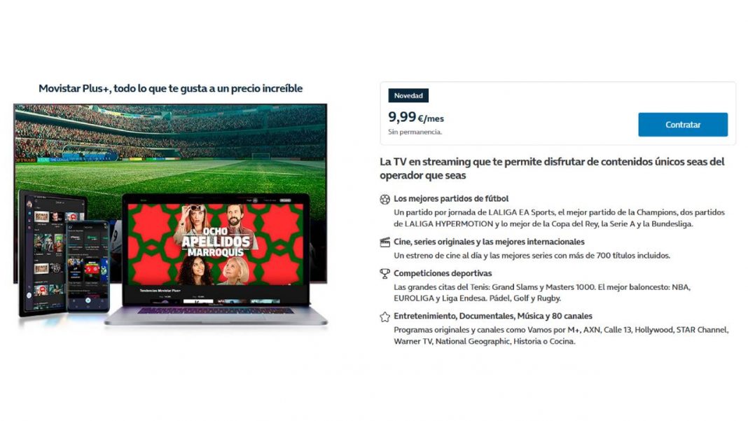 El servicio de streaming de Movistar Plus+ rebaja su precio a 9,99€ al ...